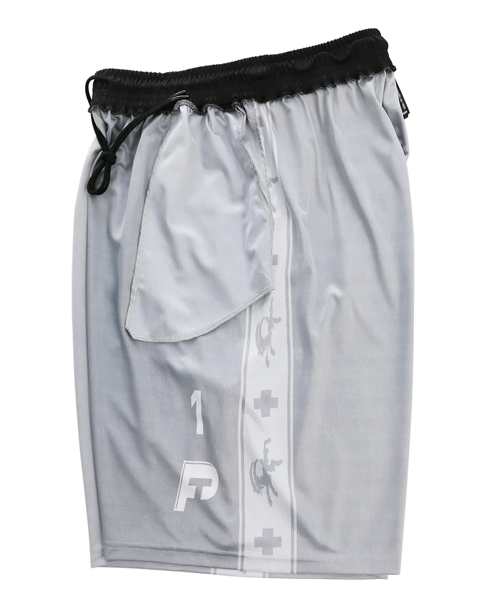 PROTOTYPES / プロトタイプイス - INSIDE-OUT FOOTBALL SHORTS (GREY) | RADD LOUNGE